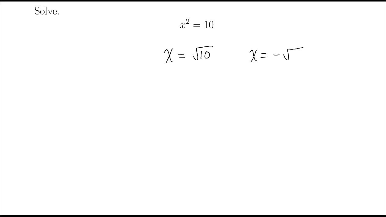 Solve Quadratic Equation with Irrational Solutions - YouTube
