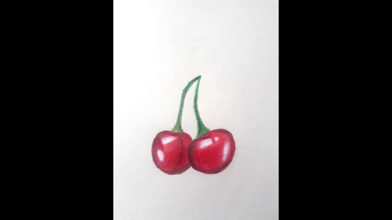 Realistic cherries drawing - YouTube