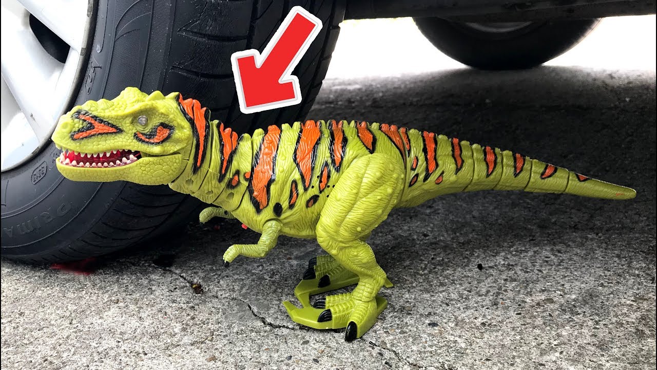 EXPERIMENT: CAR vs t-rex รถทับไดโนเสาร์ทีเร็กซ์ - YouTube