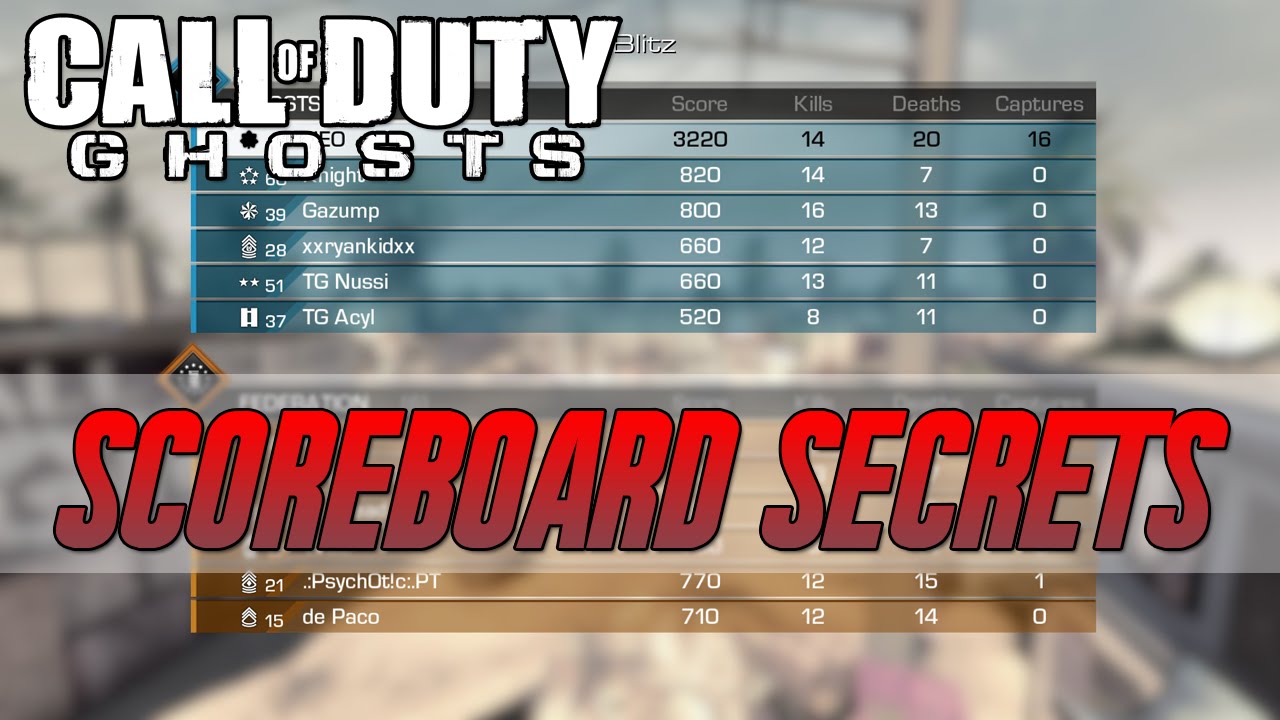 Ghosts Top Secret: In-Game Scoreboard - YouTube