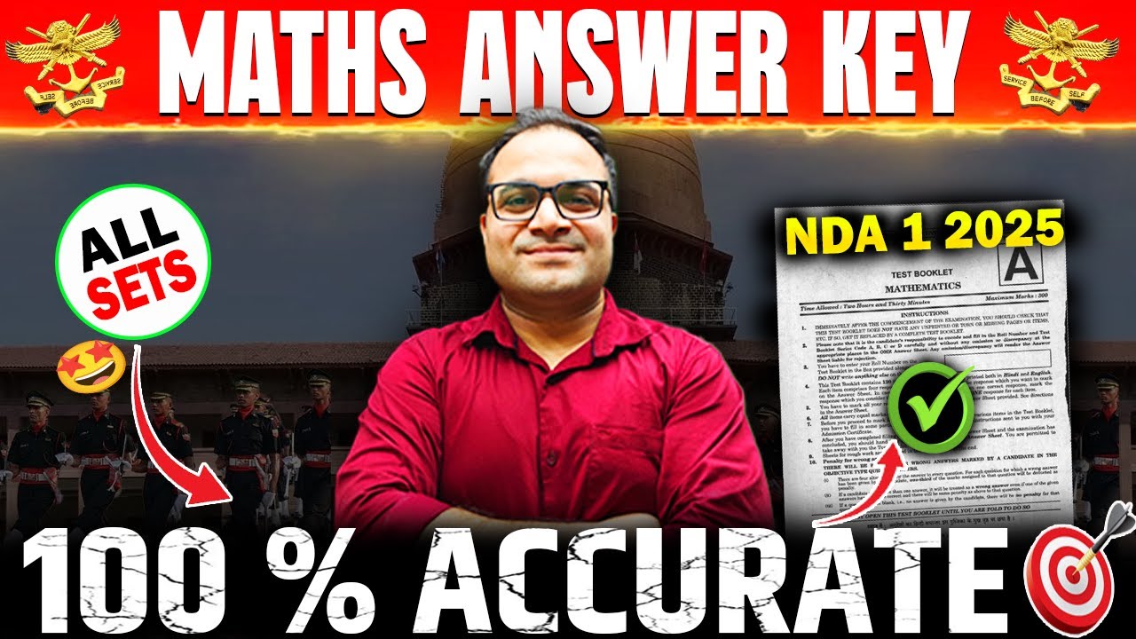 NDA 1 2025 MATHS Paper Answer Key 🤩 | Check Your Actual Marks ...