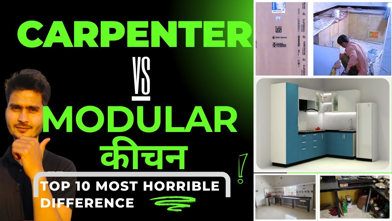 carpenter kitchen vs modular kitchen $ modular कीचन vs carpenter कीचन $ carpenter vs modular ...