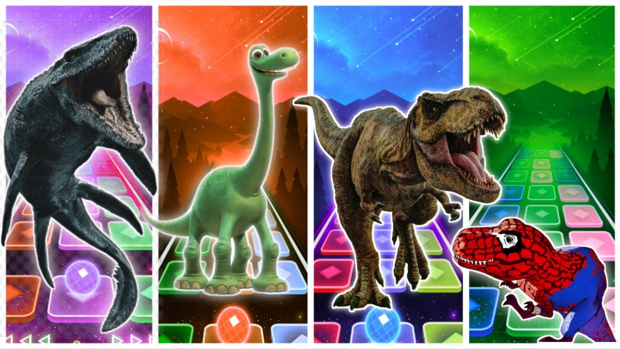 JurassicWorld Mosasaurus🆚Brontosaurus🆚Tyrannosaurus🆚T-rex Coffin Dance ...