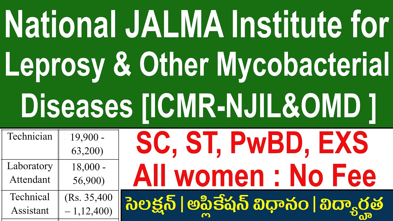 ICMR NJIL&OMD Recruitment 2023 | Natioanl Jalma Institute for Leprosy ...