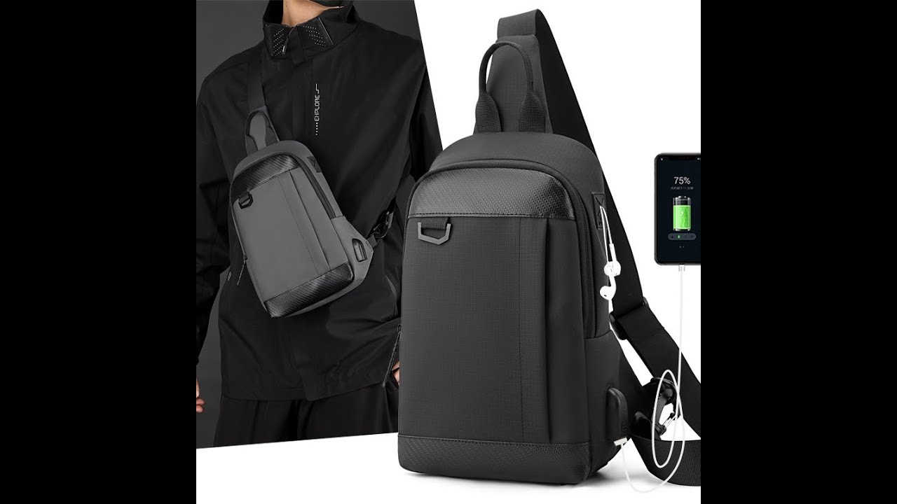 WEPOWER Men Chest Bag Multifunctional Waterproof Riding Casual Shoulder ...