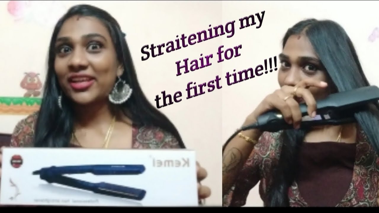 STRAITENING MY HAIR FOR THE VERY FIRST TIME IN MY LIFE!!! - YouTube
