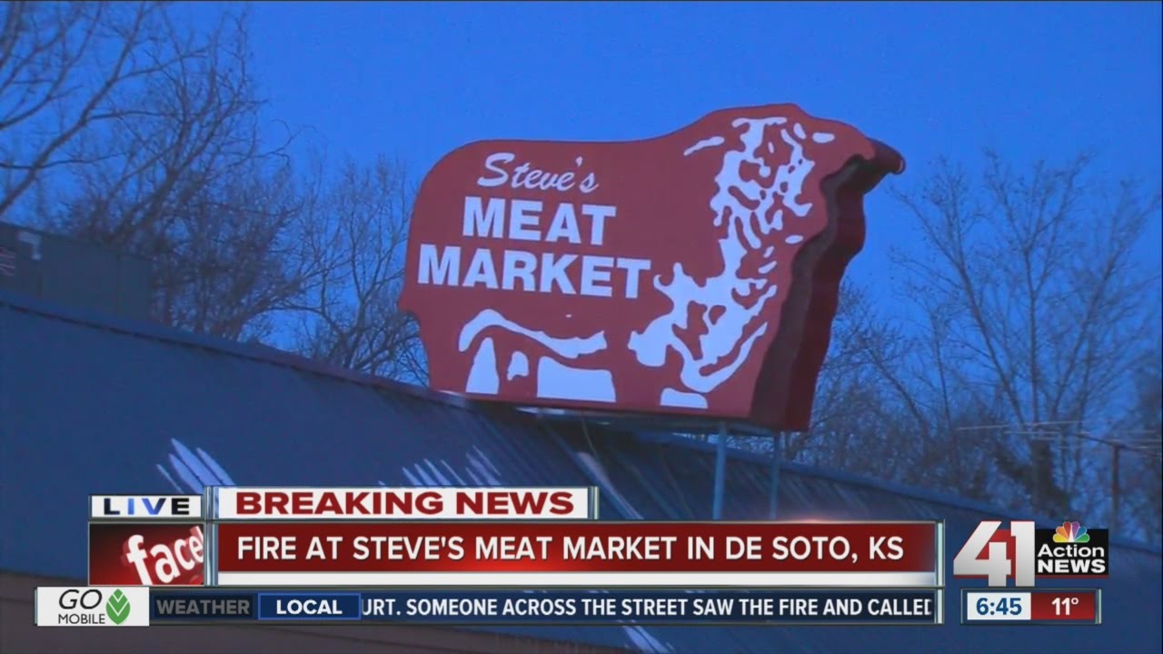 Fire at Steve’s Meat Market in De Soto, Kan. - YouTube