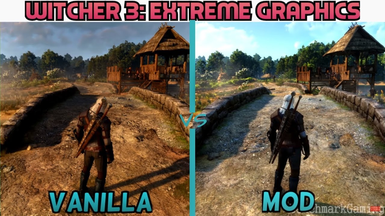 The Witcher 3 Vanilla vs Mods | Extreme graphics overhaul - YouTube