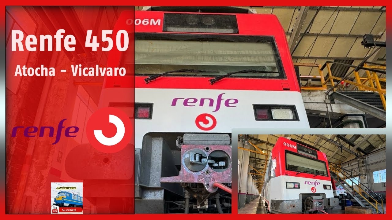 Viajando en Renfe 450 Cercanias Madrid, Atocha Vicalvaro - YouTube