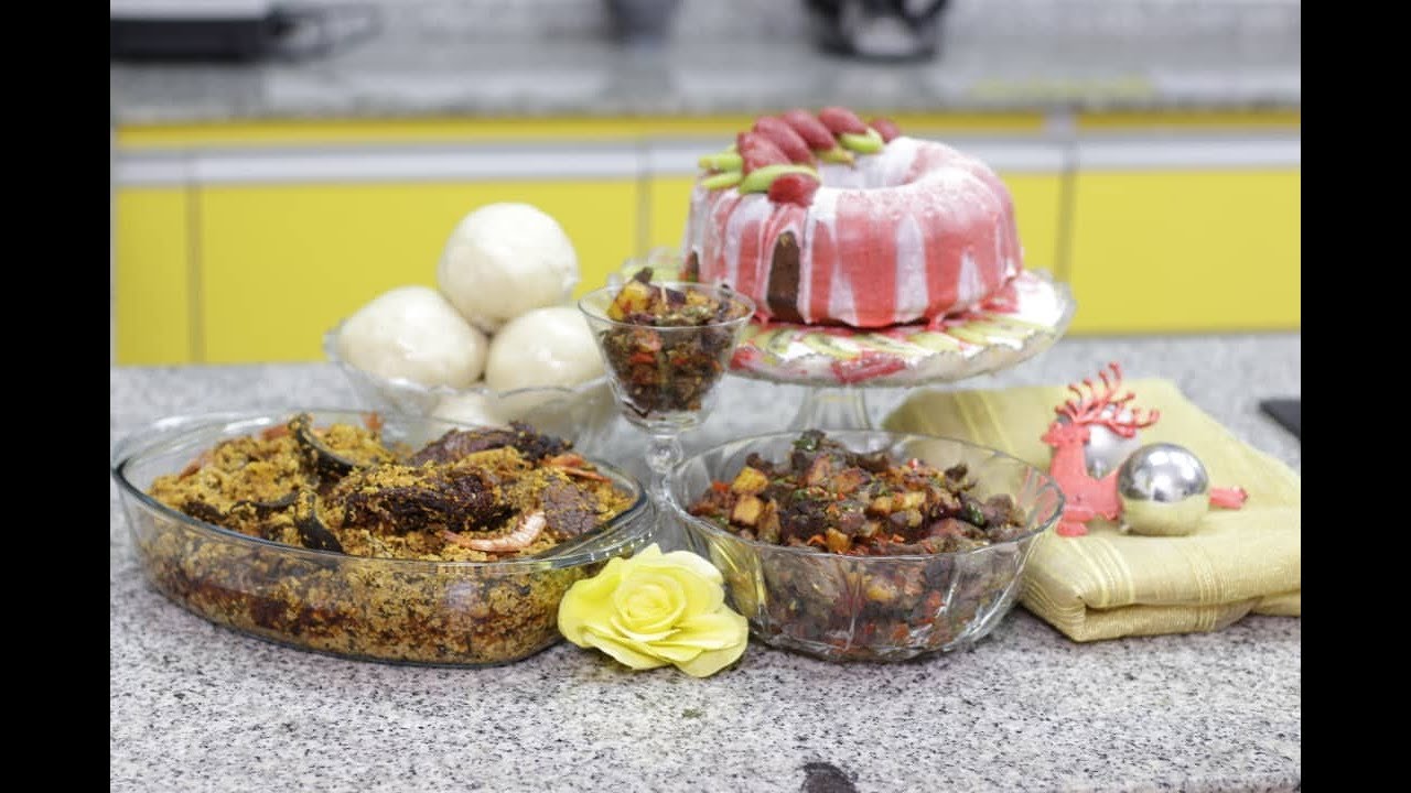 (Christmas Recipe 4) Bushmeat Egusi Soup, BeefDodo and Christmas Burndt ...