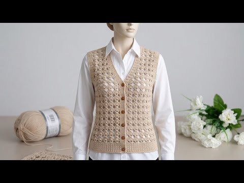🌿 Çok Şık ve Kolay Tığ İşi Yelek Modeli | Yeni Sezon ✨ Yeni Başlayanlar İçin Tığ İşi Yelek Modeli