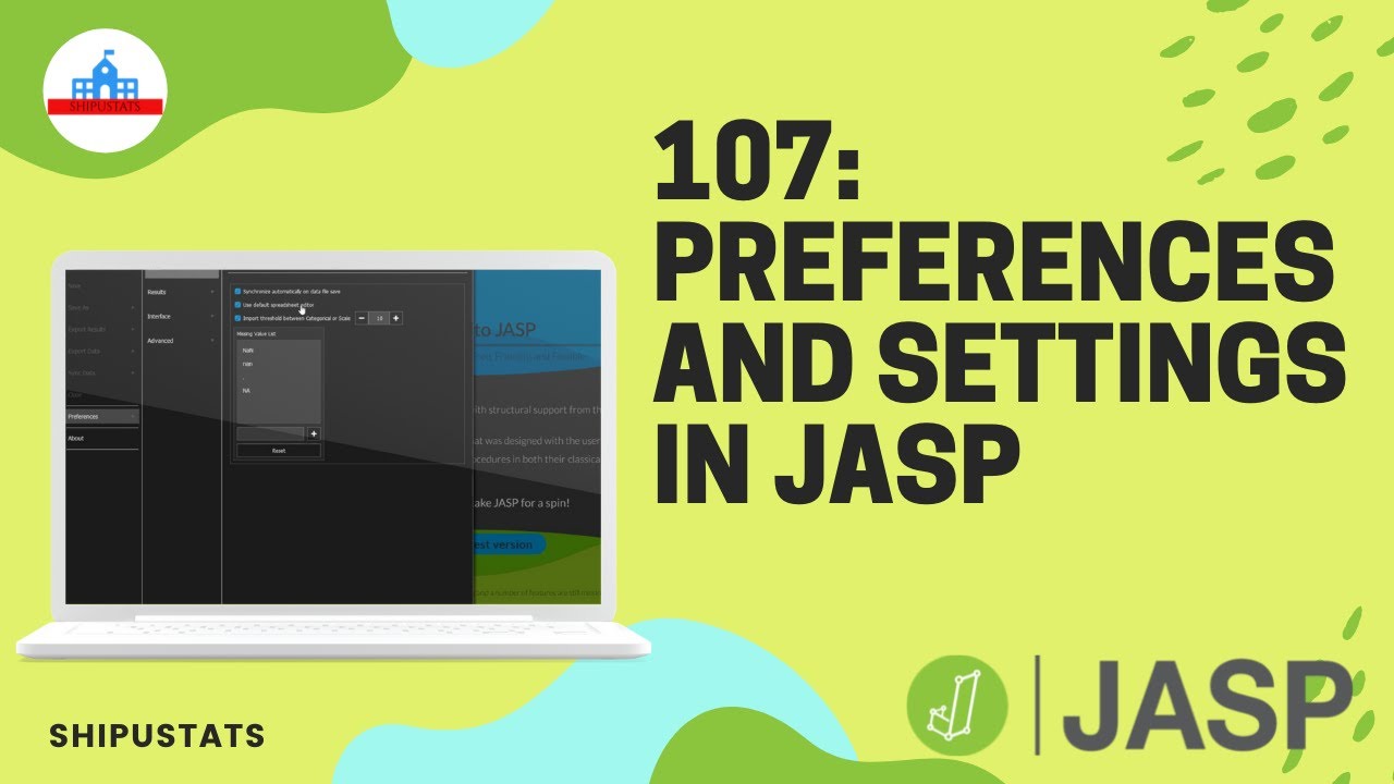 107: Preferences and settings in JASP - YouTube