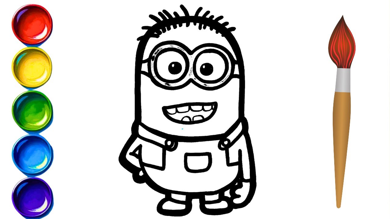 How To Draw Minions | Painting and Coloring for Kids, Toddlers | Learn ...