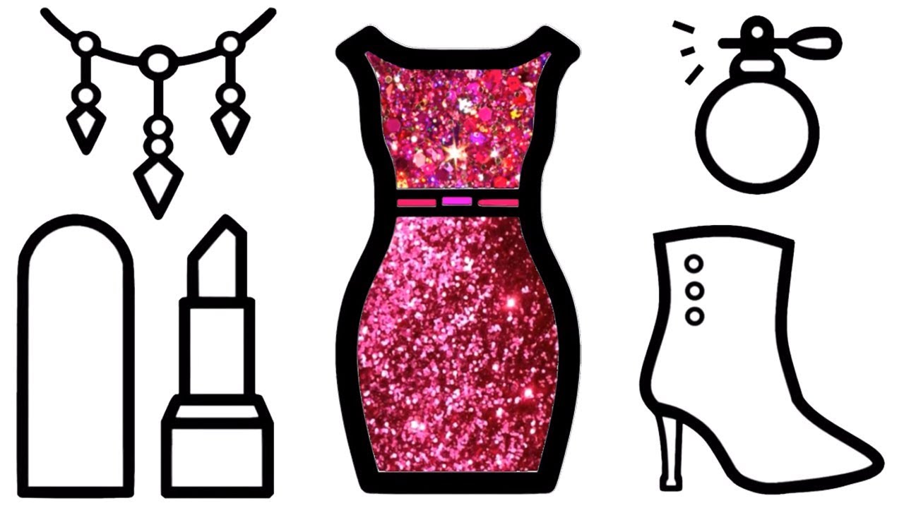 How to Draw Accessories for Girls Lipstick, Girls Shoes, Necklace ...