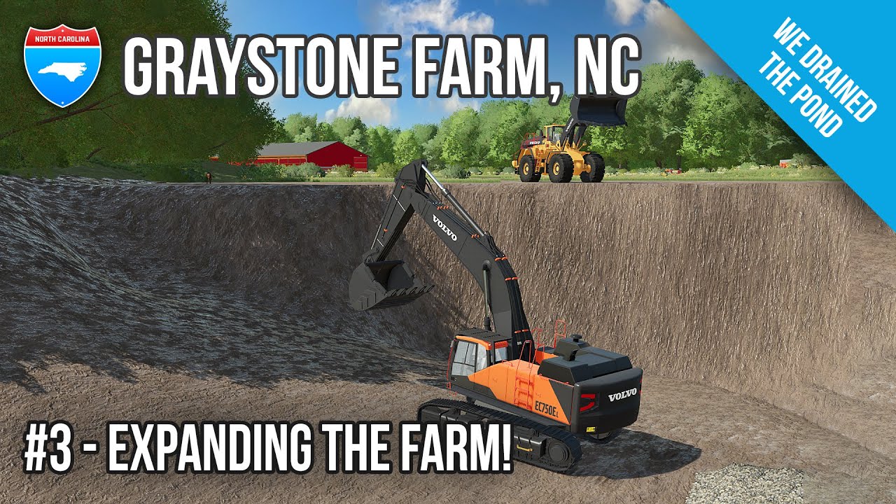 We Drained the Pond! - Graystone Farm Episode 3 - Farming Simulator 22 ...