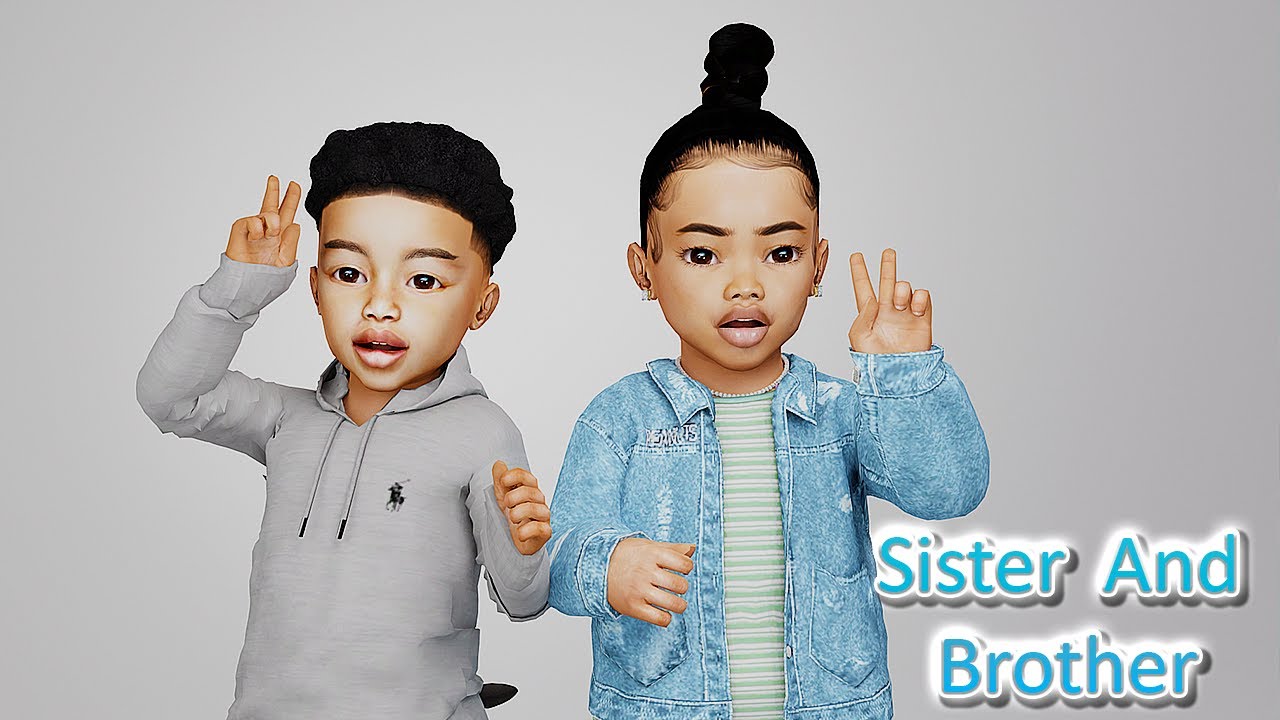 Sims 4 CAS Sister And Brother | CC Folder & SIM DOWNLOAD - YouTube