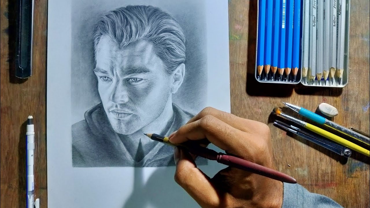 Drawing Leonardo DiCaprio / pencil sketch of Leonardo DiCaprio from ...
