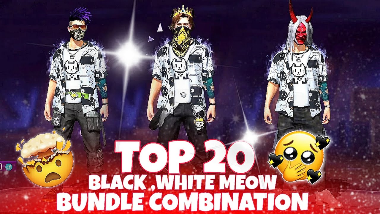 TOP 20 BLACK WHITE MEOW BUNDLE COMBINATION || LUCKY WHEEL EVENT || FREE ...