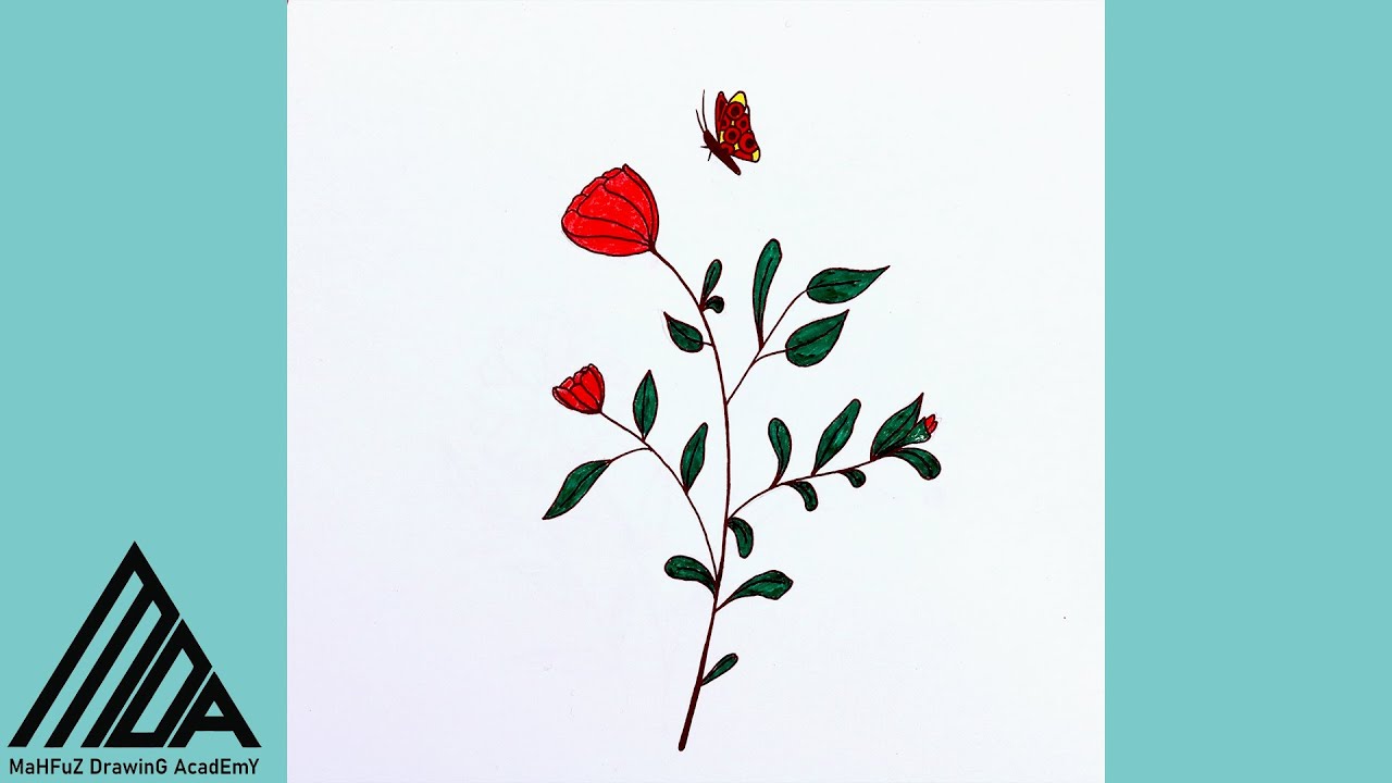 How To Draw Beautiful Flowers || Aesthetic Flower Drawing || Step by ...