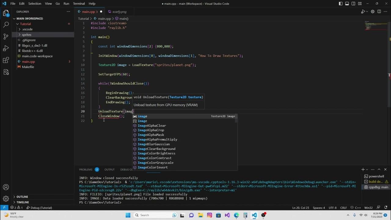 How To Draw A Texture Using Raylib C++ || Part One - YouTube