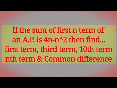 If the sum of first n term of an A.P. is 4n-n^2 then find ...