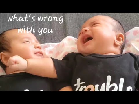 Cry twin babies 👶 twins fun moments # old days - YouTube