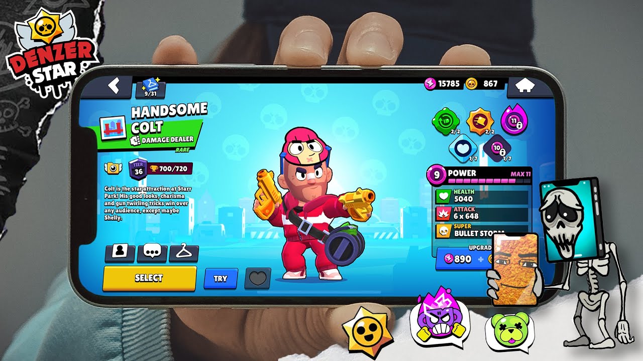 iPhone GamePlay 👑 COLT 144 FPS 🔥 | Hand Cam | Brawl Stars - YouTube