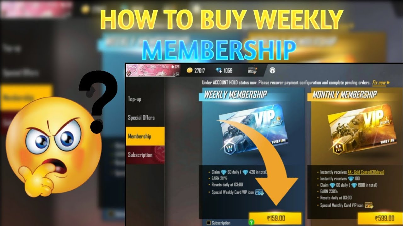 How To Buy Weekly Membership In Free Fire / Free Fire mai Weekly ...