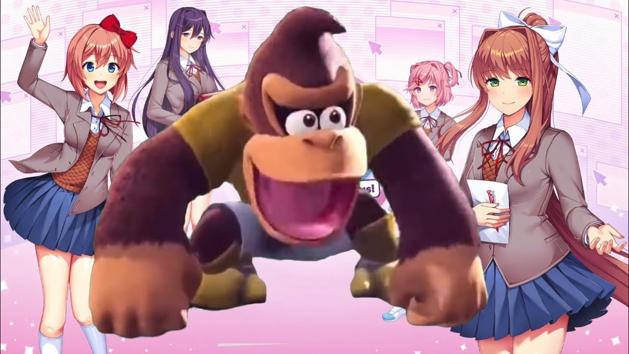 Donkey Kong dances to Doki doki literature club plus! Music - YouTube