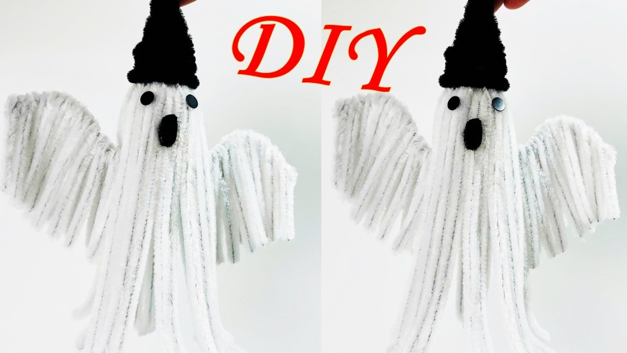 DIY HALLOWEEN DECOR IDEAS | Ghost Halloween with pipe cleaner crafts ...