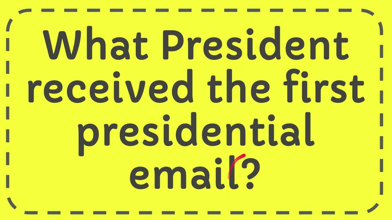 What President received the first presidential email? - YouTube