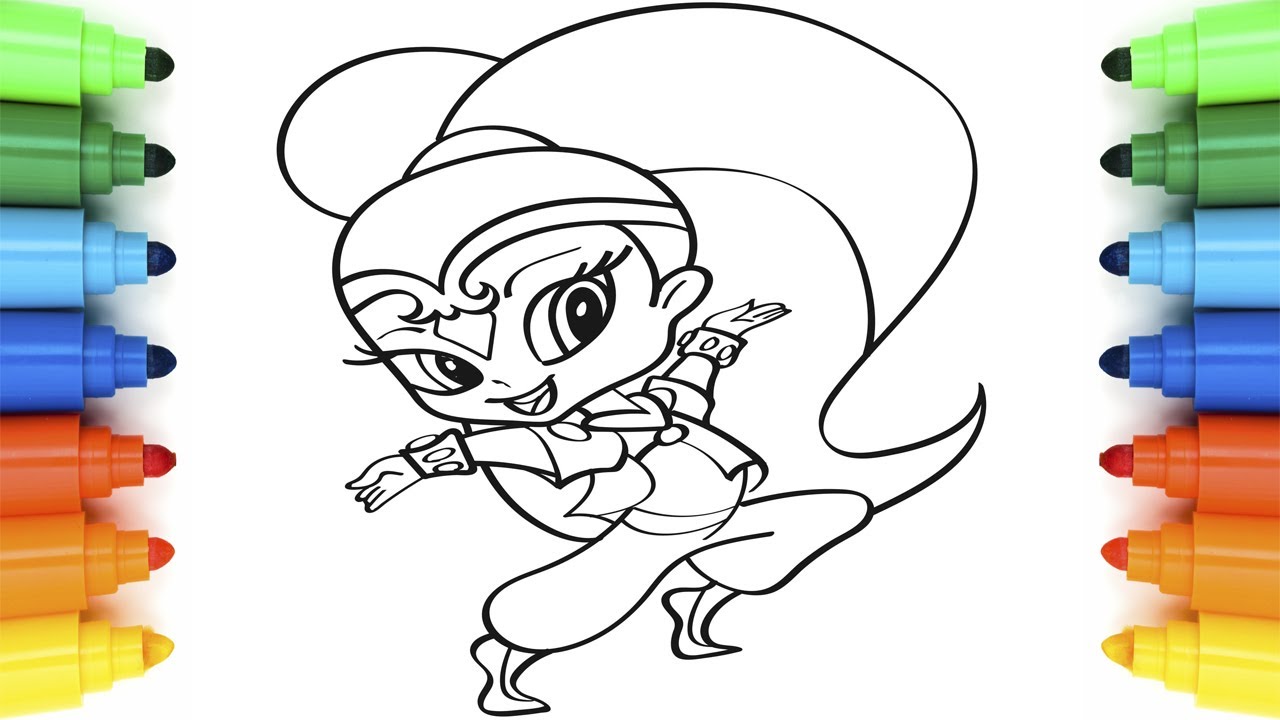 How to Draw Shimmer and Shine, Coloring Pages for Children | Animation ...