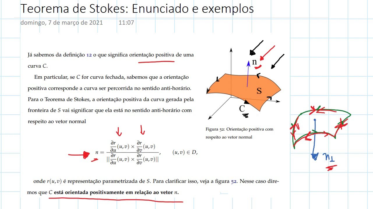 Aula 12 - Teorema de Stokes: enunciado e exemplos - YouTube