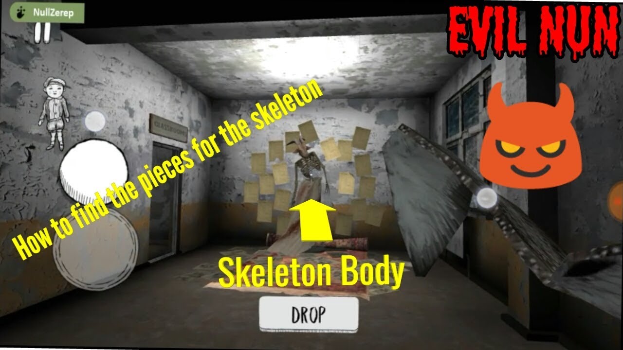 How to find the skeleton pieces ( Evil nun version 1.1.5 ) - YouTube