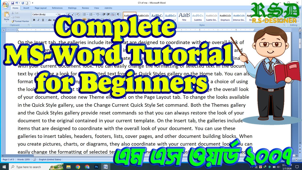 Microsoft Word Tutorial (Bangla) - Complete MS-Word Tutorial for Beginners - YouTube