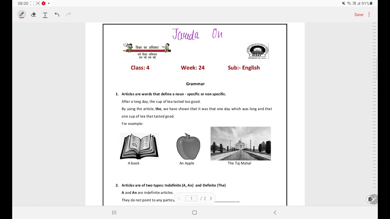 SCERT Class 4 English Worksheet Solution Week 24 (25/11/21) - YouTube