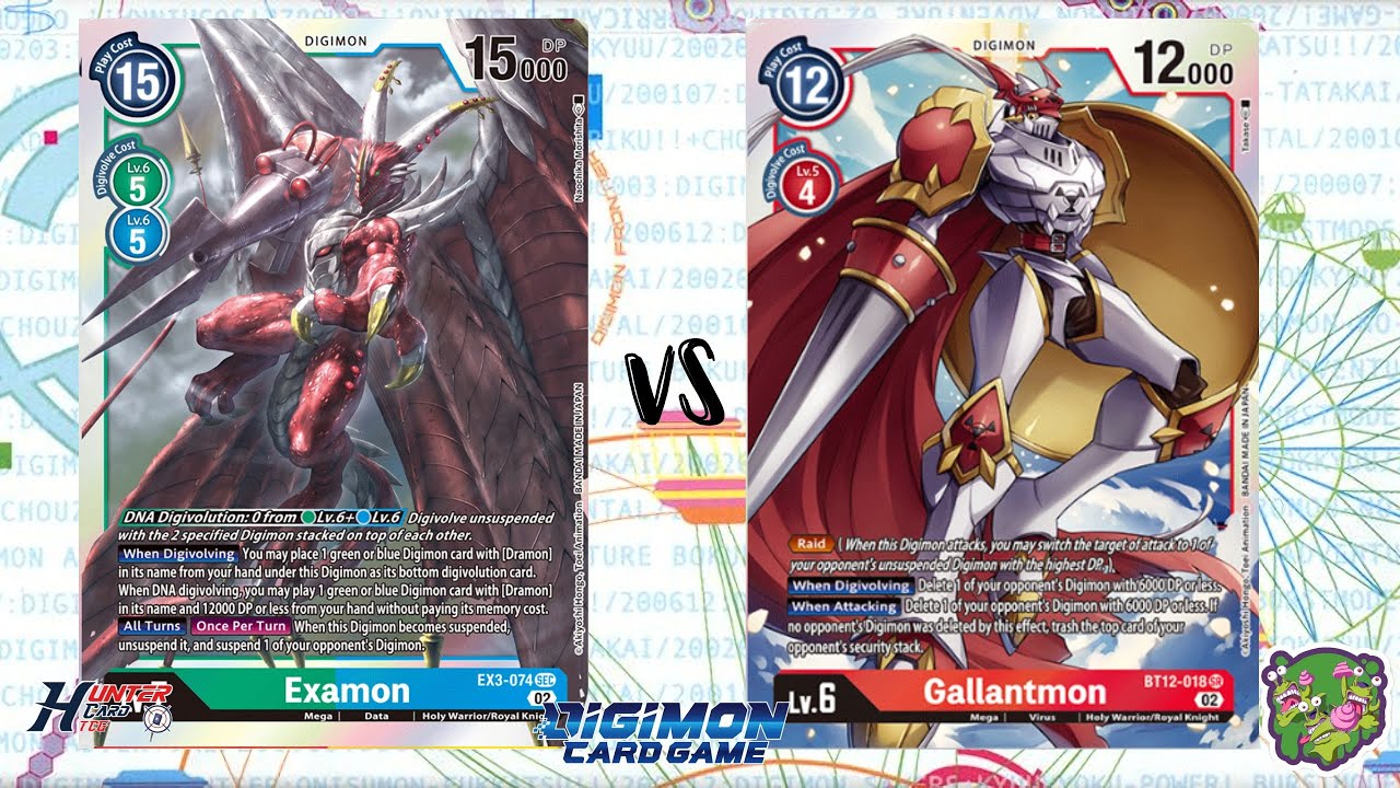 DIGIMON TCG: Local match Examon (Blue/Green) vs Gallantmon (Red ...