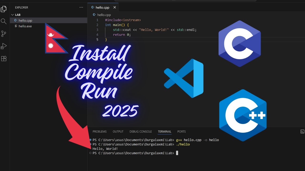 Install C C++ Compiler MinGW | Execute C/C++ program in VS Code | CDC ...