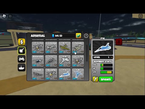 Checking out the platinum f-16/arsenal update (roblox military tycoon ...