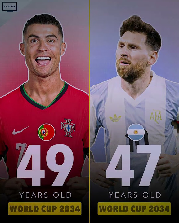 age of stars at the 2034 World Cup in Saudi Arabia 🌟⏱️#football #worldcup #edit #ronaldo #messi ...