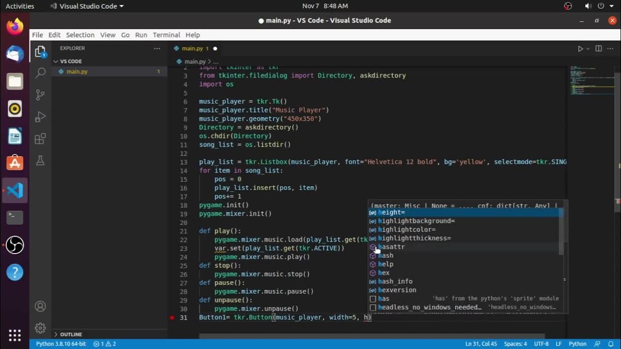 Create music player using Python - YouTube