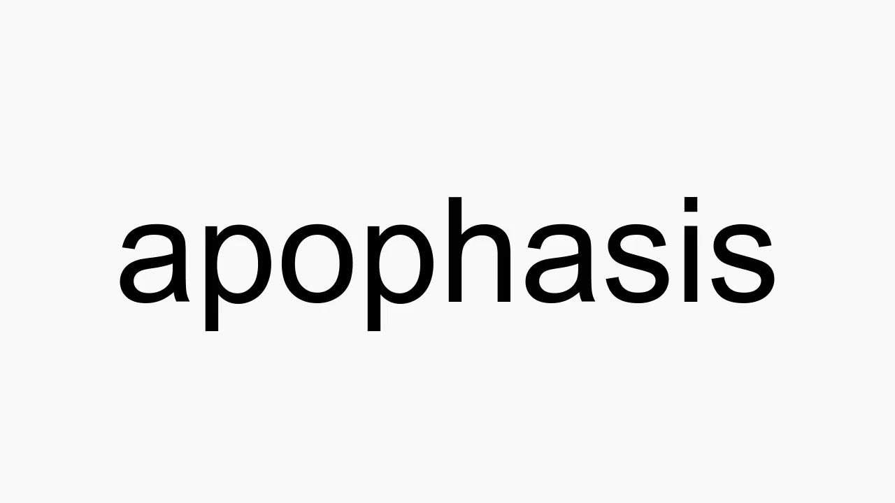 How to pronounce apophasis - YouTube