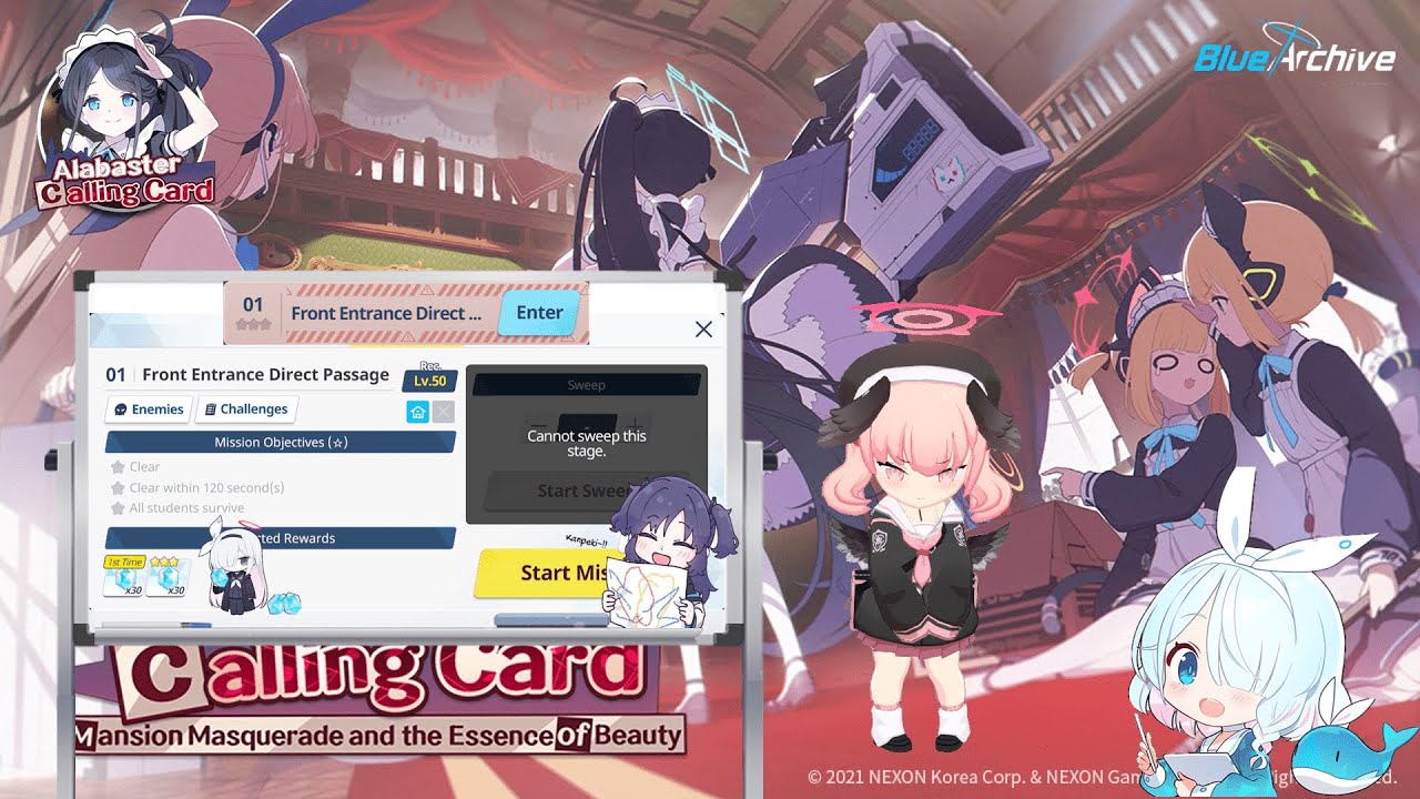 Day 92 - Blue Archive: Alabaster Calling Card Challenge 1 Within 90 Sec ...