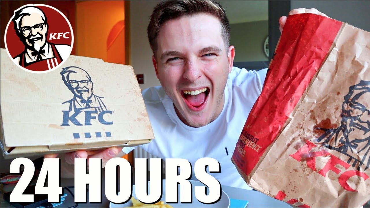 EATING KFC FOR 24 HOURS!!! *WHAT HAPPENED TO ME!?* - YouTube