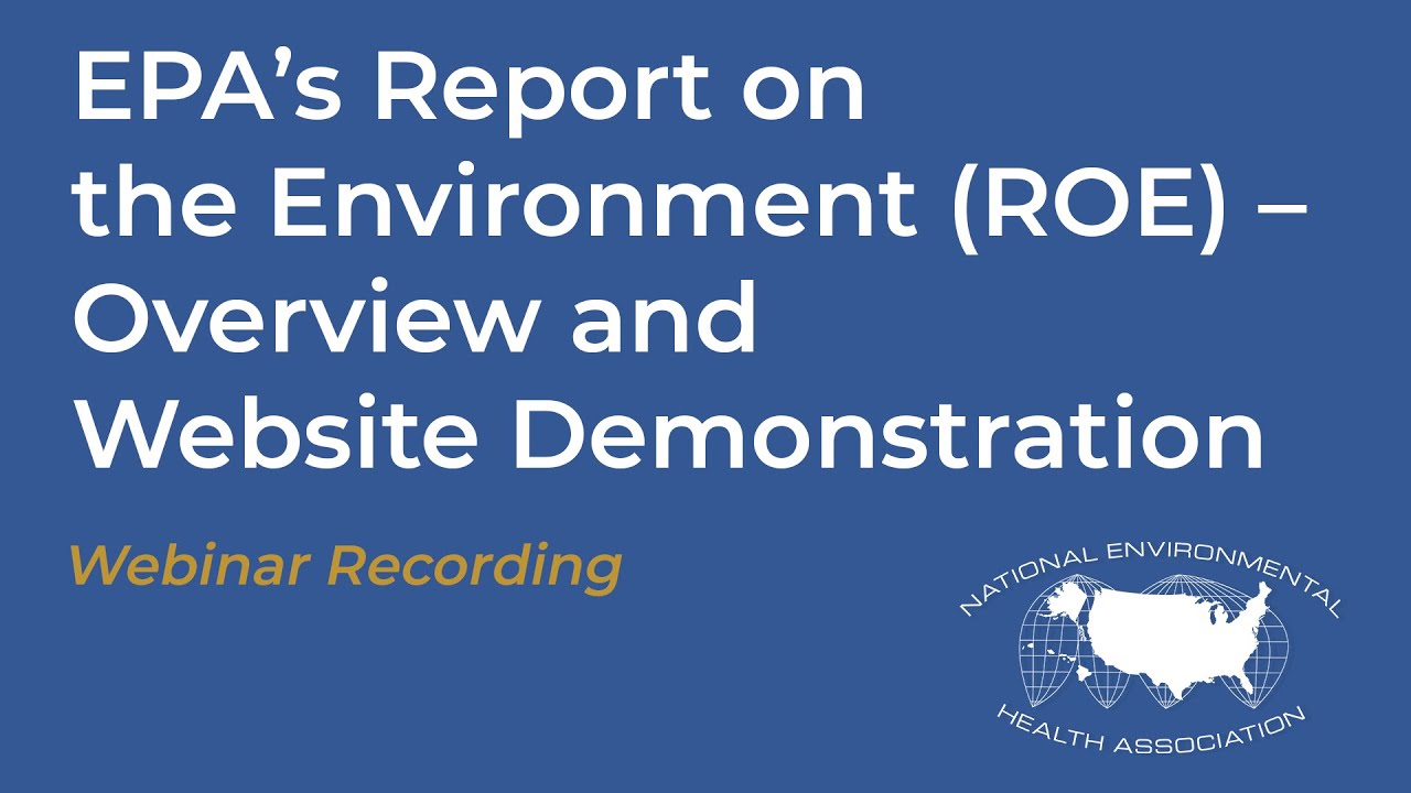 EPA' Report on the Environment (ROE) – Overview and Website ...