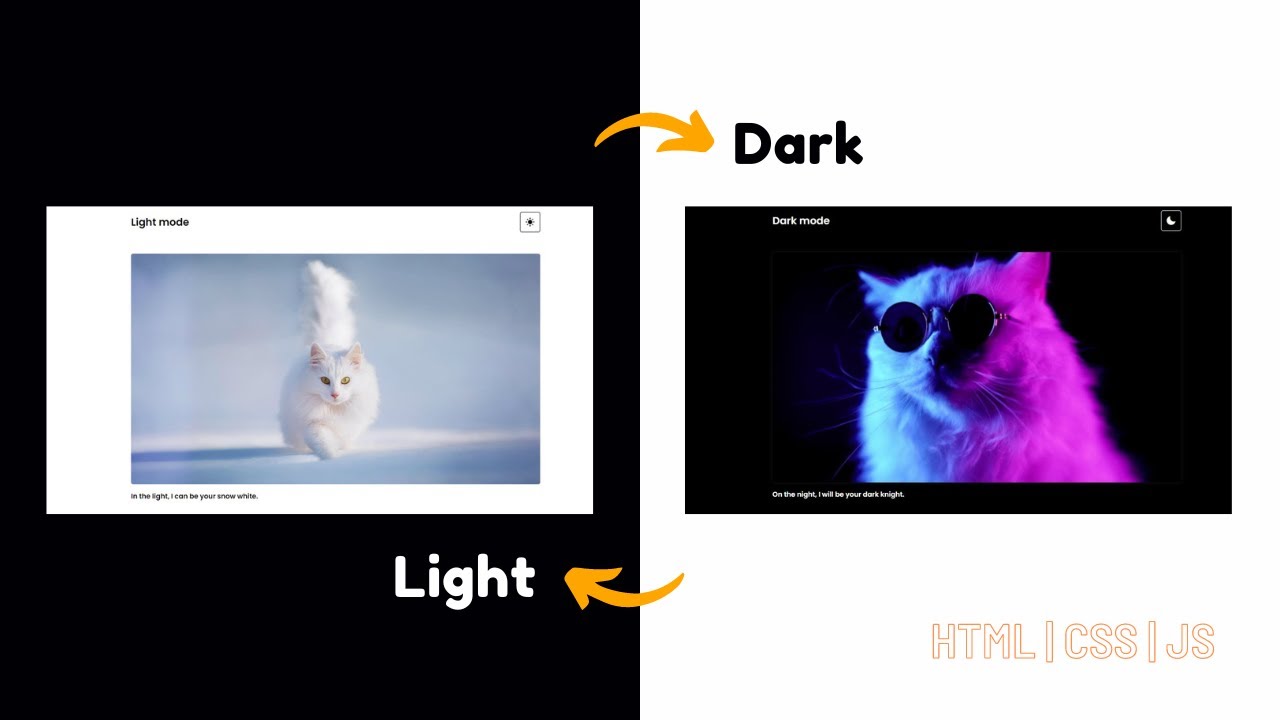 How To Switch Light And Dark Mode Using Javascript Youtube