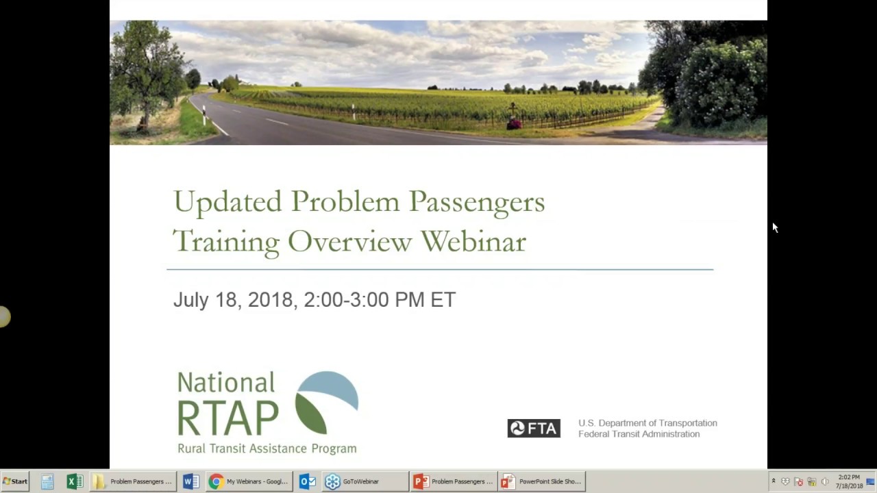 National RTAP Webinar: Updated Problem Passengers Training Overview ...