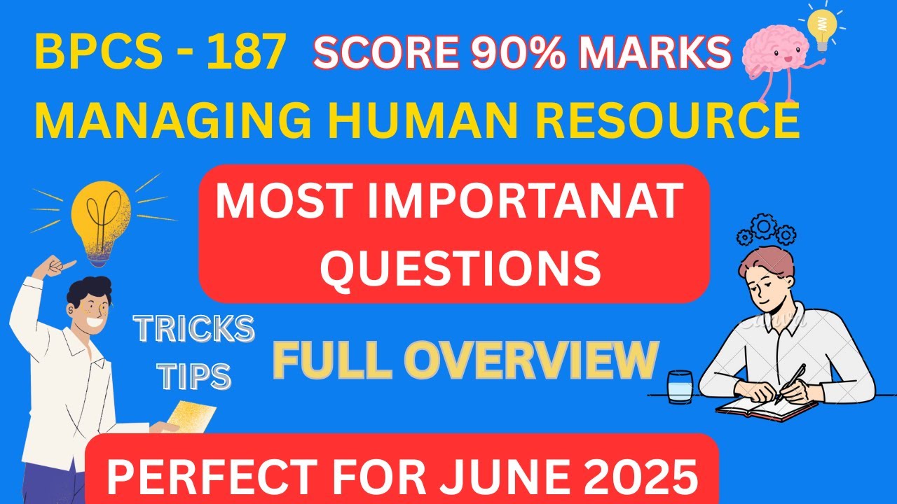 BPCS 187 Managing Human Resource | Most Important Questions + Full ...