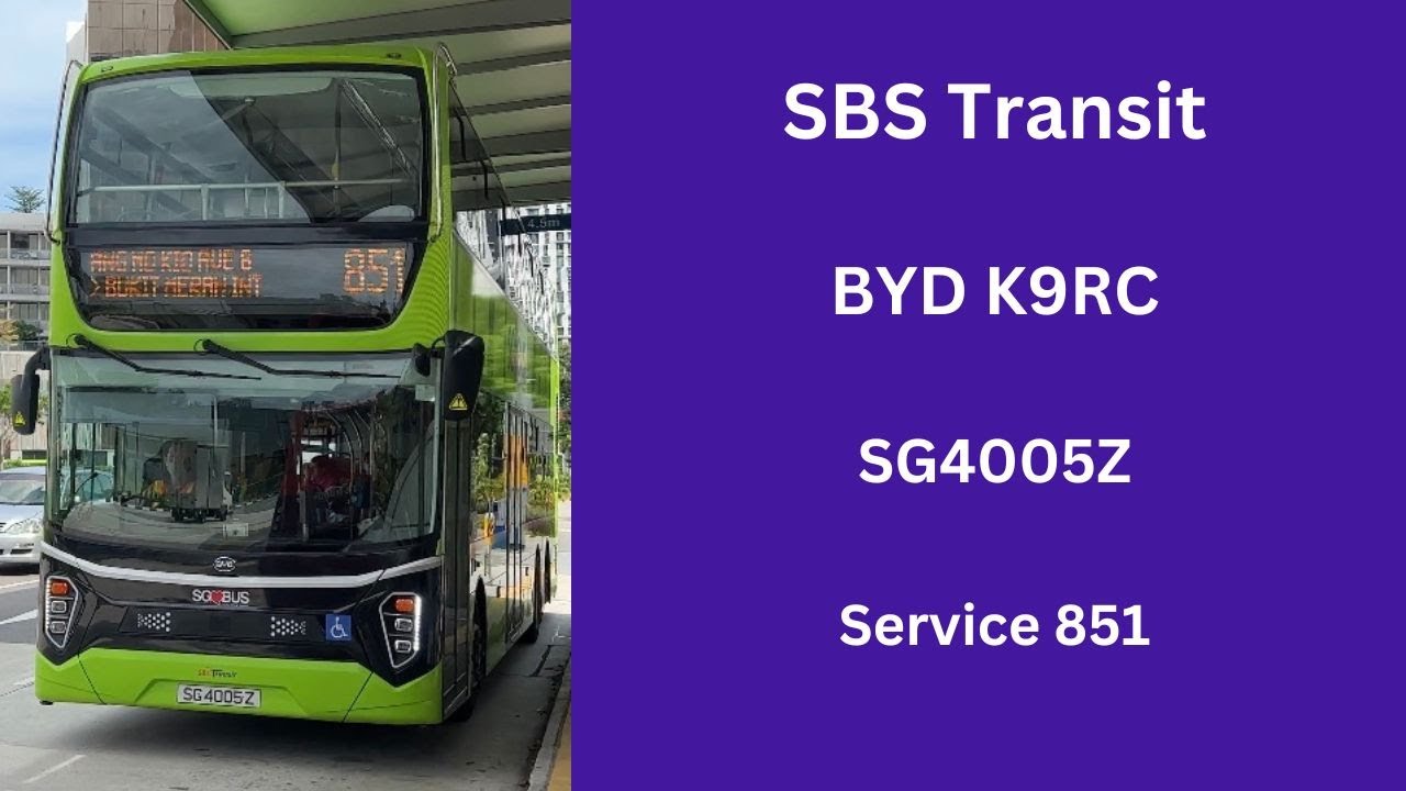 [SBS Transit] (SG4005Z) BYD K9RC on Service 851 - YouTube