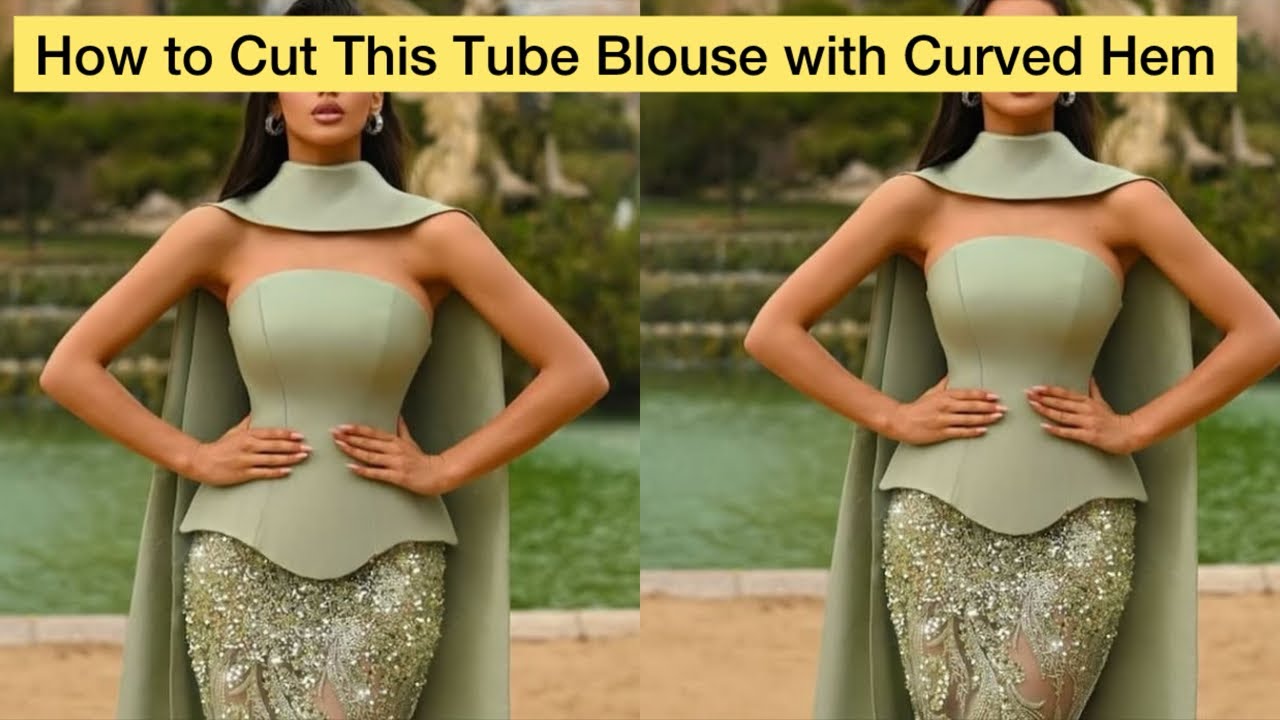 How to Cut. Tube Blouse with curved hem - YouTube